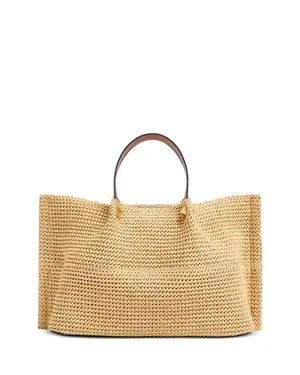 Valentino Garavani Vlogo Medium Raffia Tote Bag