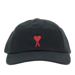AMI Paris De Coeur' Cotton Baseball Cap - Black