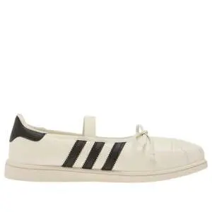 Adidas Ballet Square Toe Leather Flats - White/black