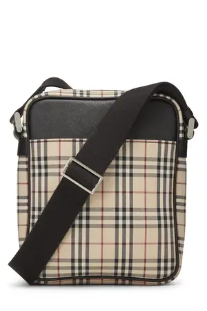 Burberry Jacquard House Check Vertical Camera Bag
