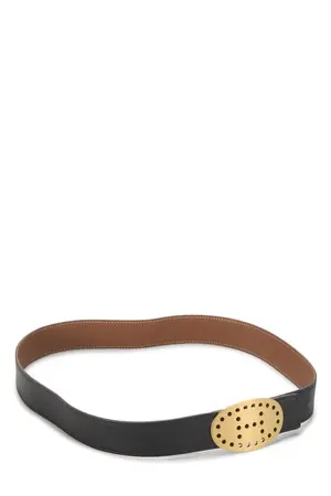 Hermès Black Reversible Evelyne Belt 80