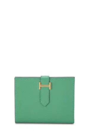Hermès Chevre Mysore Bearn Compact Wallet - Menthe