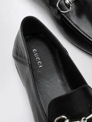 Gucci Jordaan Smooth Leather Loafers With Gold-tone Horsebit Detail - Black