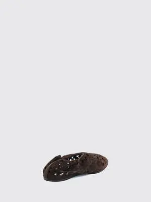Alaïa Vienne Perforated Suede Ballet Flats - Brown