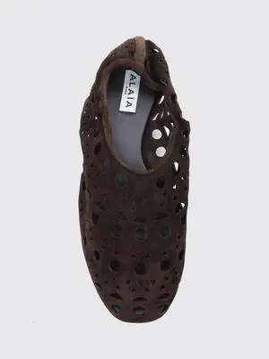 Alaïa Vienne Perforated Suede Ballet Flats - Brown