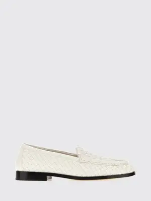 Bottega Veneta Silenzio Intrecciato Lambskin Loafers - Cream