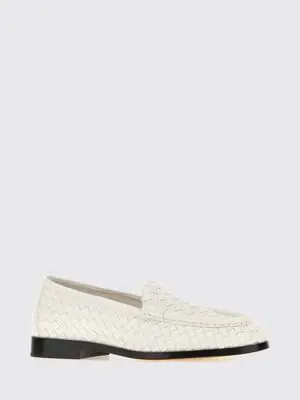 Bottega Veneta Silenzio Intrecciato Lambskin Loafers - Cream
