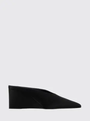 ALAIA Satin Wedge Mules Alaia With Mid Heel And Almond Toe - Black