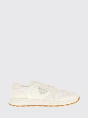 Prada PRADA Re-Nylon And Suede Lace-Up Sneakers Cream