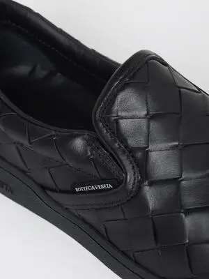 Bottega Veneta Woven Leather Slip-on Sneakers - Black