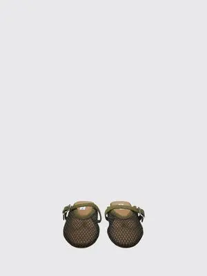 ALAIA Alaia Low-heeled Mules In Mesh Nylon And Suede With Strap