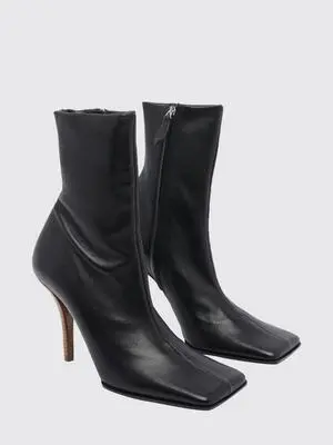 Alaïa Leather Ankle Boots - Black