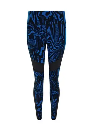 VIREN Prowess Print Block Leggings Swirl - Blue