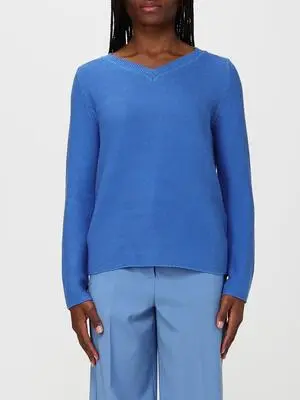 Max Mara Cotton V-neck Knit Pullover - Blue