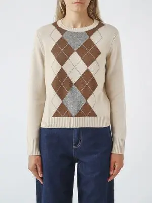 Max Mara Argyle Patterned Sweater - Cream