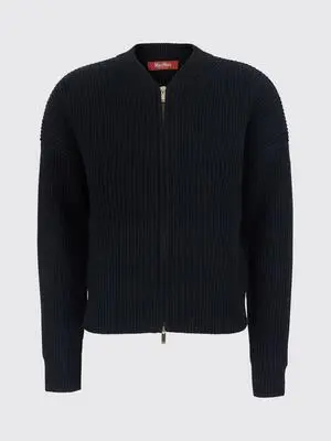 Max Mara Ribbed Zip-up Sweater - Black