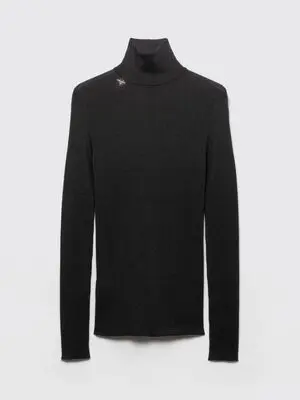 Prada Ribbed Wool Turtleneck Sweater - Black