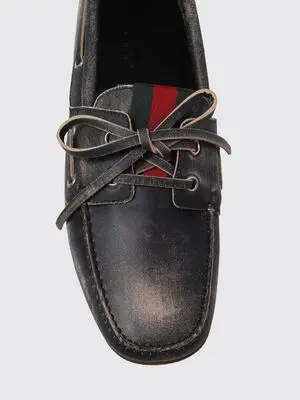 Gucci Used Leather Boat Loafers