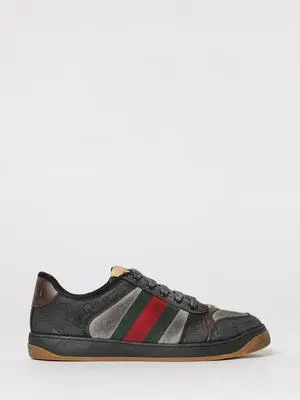 Gucci Gg Fabric And Leather Screener Sneakers - Black
