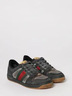Gucci Gg Fabric And Leather Screener Sneakers