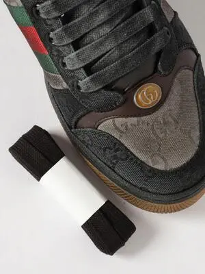 Gucci Gg Fabric And Leather Screener Sneakers