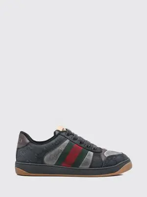 Gucci Gg Fabric And Leather Screener Sneakers - Black