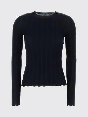 Prada Ribbed Wool Blend Sweater - Blue