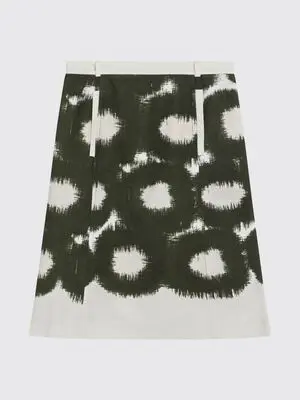 Prada Printed Cotton And Linen Mini Skirt - Green