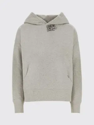 Prada Sweatshirt With Embellished Drawstring - Cream