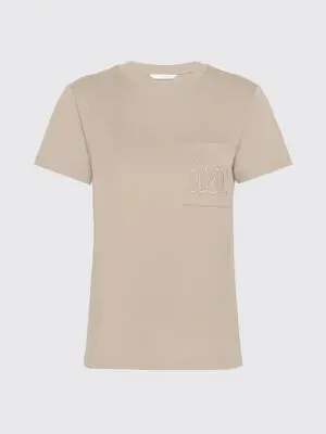 Max Mara Cotton T-shirt With Monogram And Patch Pocket