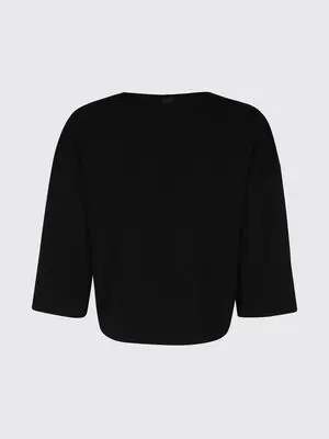 Max Mara Cropped V-neck Blouse With Embellished Cuffs - Black