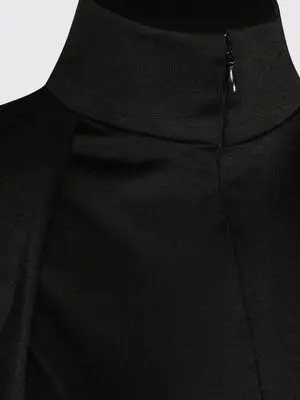 ALAIA Alaia Pure Wool Jumpsuit With High Neck And Ruched Shoulders
