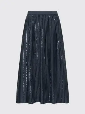 Max Mara Sequined Pleated Midi Skirt - Blue