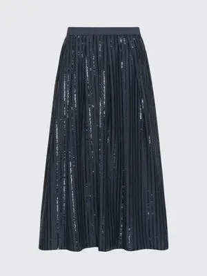 Max Mara Sequined Pleated Midi Skirt - Blue