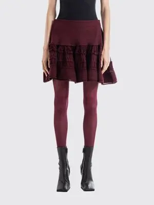 ALAIA Ruffled Wool Mini Skirt - Red