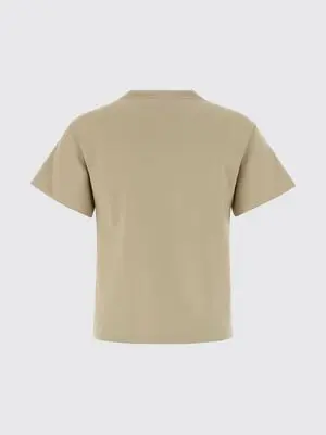 Max Mara Cotton Blend Crew-neck T-shirt With Tone-on-tone Logo - Gray