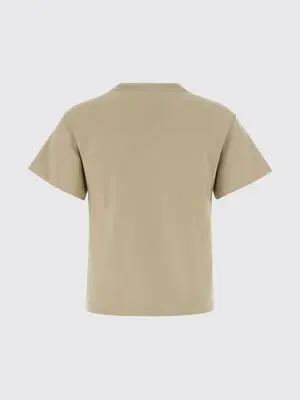 Max Mara Cotton Blend Crew-neck T-shirt With Tone-on-tone Logo - Gray