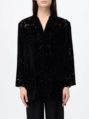 Gucci Silk Blend Shirt With Classic Collar And Concealed Placket - Black