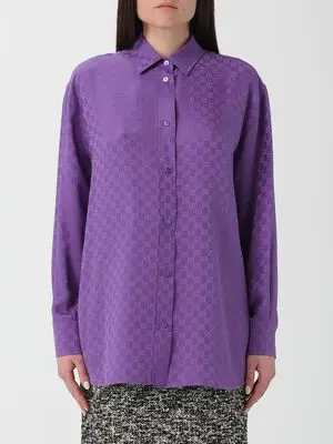 Gucci Monogram Silk Shirt - Purple