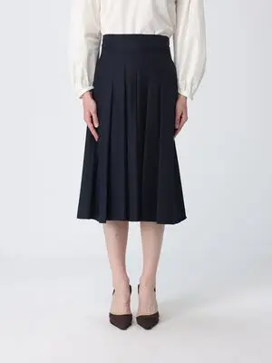 Max Mara Cotton Midi Skirt - Blue