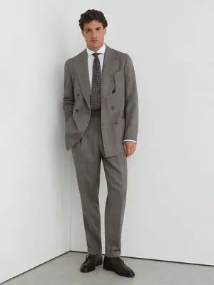 REISS Deal Wool Double-breasted Pinstripe Suit Blazer Classic-fit