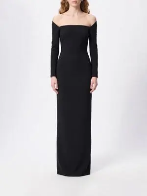 Solace London Criªpe Long Dress - Black