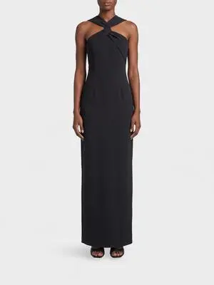 Solace London Long Criªpe Dress - Black