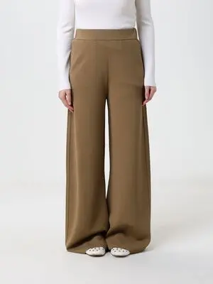 Max Mara High-waisted Wide Leg Knit Wool Trousers - Brown