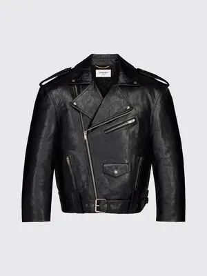 Saint Laurent Smooth Calfskin Biker Jacket With Asymmetric Zip