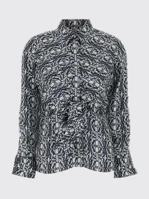 Max Mara Monogram Print Silk Shirt - Black