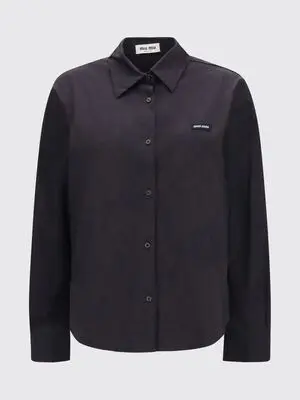 Miu Miu Miu Miu Logo Detail Shirt Black