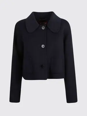 Max Mara Jacket In Virgin Wool Blend - Blue