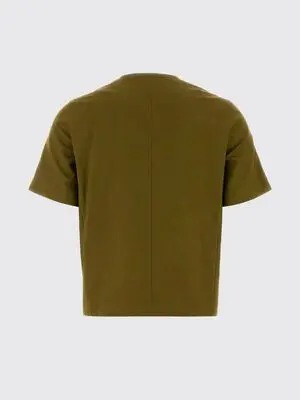 Max Mara Short-sleeved Stretch Cotton Top With Embroidered Logo And Pocket - Brown