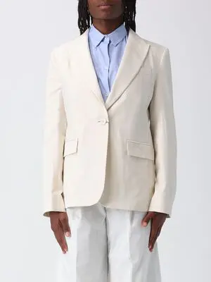 Max Mara Cotton And Linen Single-breasted Blazer - Cream